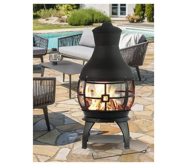 HEATMAXX Outdoor Cast Iron Chiminea Fire Pit