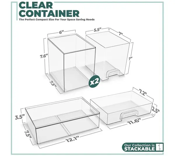 SORBUS Storage Containers With Drawers, 3 Pack All & Wide