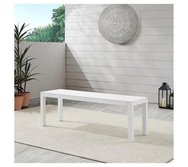 LINON Home Holland Aluminum Outdoor Bench White - One-color