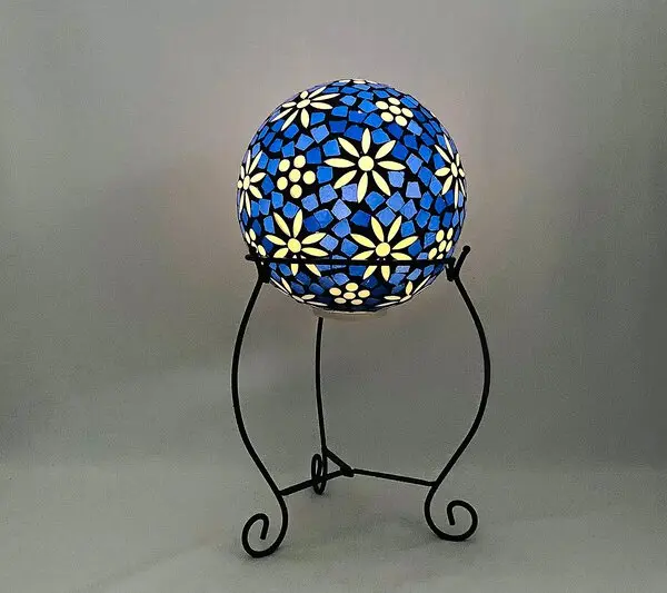 TEMP-TATIONS Outdoors Mosaic Gazing Ball With Stand