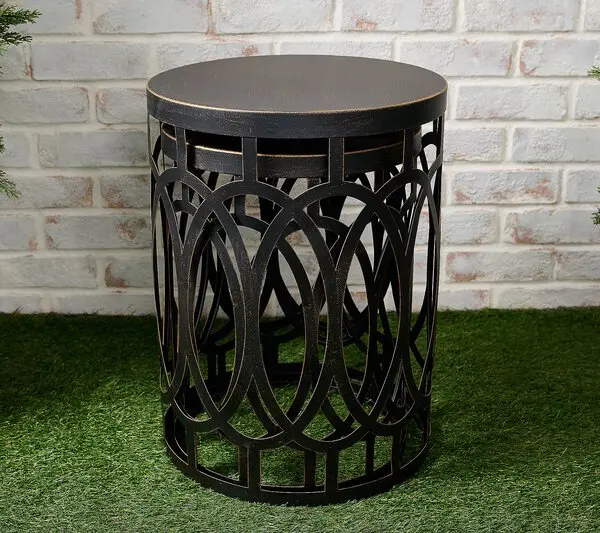 GARDEN REFLECTIONS As Is S/2 Outdoor Nesting Accent Tables