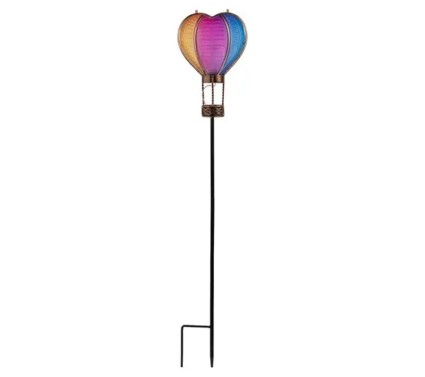 PLOW & HEARTH As Is 2-in-1 Solar Decorative Hot Air Balloon - One-color