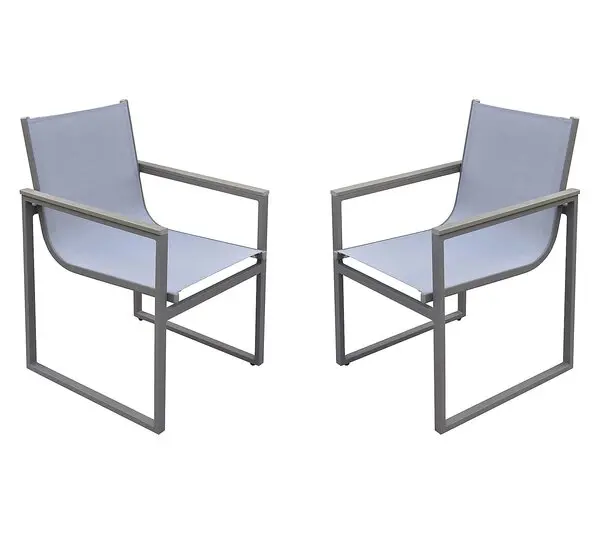 ARMEN LIVING Bistro Outdoor Dining Chair In Gra Y Powder Coated - One-color