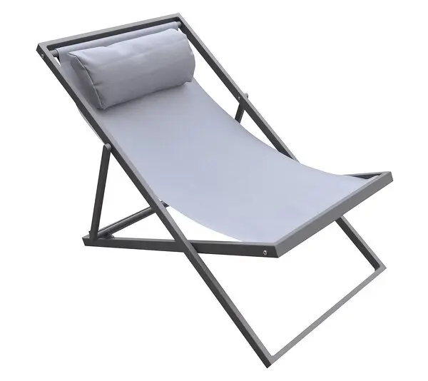 ARMEN LIVING Wave Outdoor Deck Chair In Powder Oated Finish - One-color