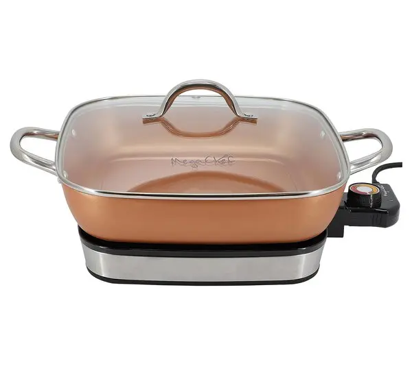 MEGACHEF 11.81' Electric Fry Pan With Copper Co Ating