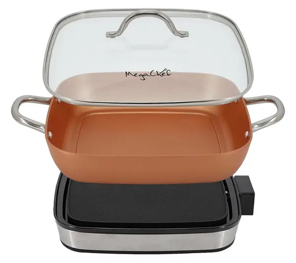 MEGACHEF 11.81' Electric Fry Pan With Copper Co Ating