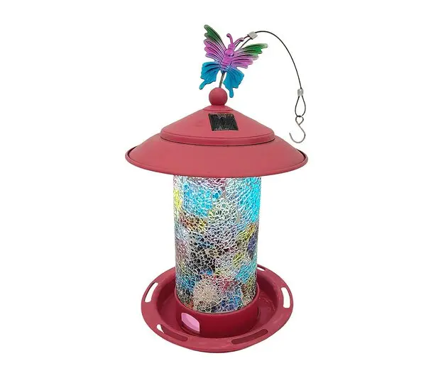 TEMP-TATIONS As Is Outdoors Solar Bird Feeder With Critters - One-color