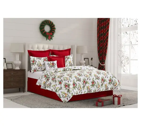 VALERIE PARR HILL Ruby Cardinal King Quilt Set Valerie - One-color