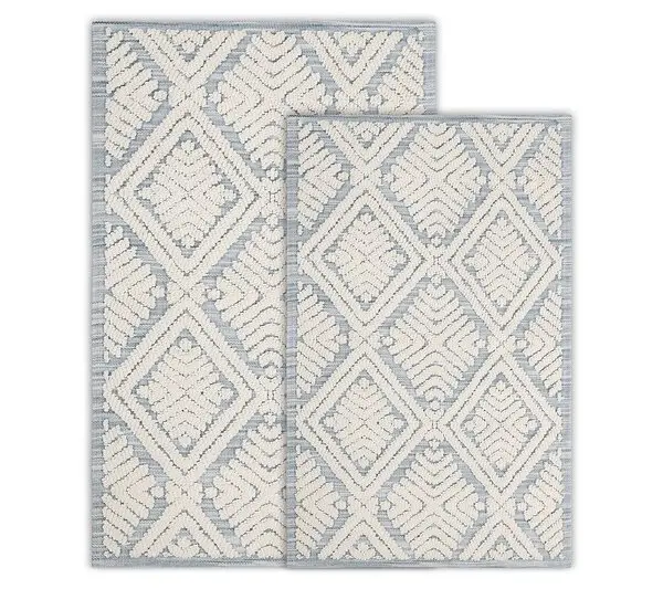 SUPERIOR 2-piece Ceton Geometric Bath Rug Set, Arge
