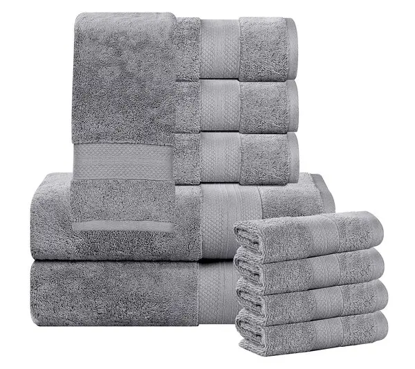 SUPERIOR 10-piece Aria Turkish Cotton Solid Tow L Set