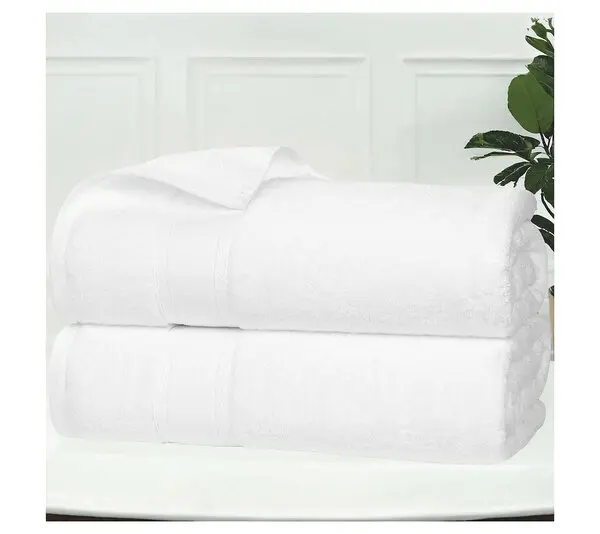 SUPERIOR 2 Piece Belmont Zero Twist Cotton Soft Bath Towel Set - One-color