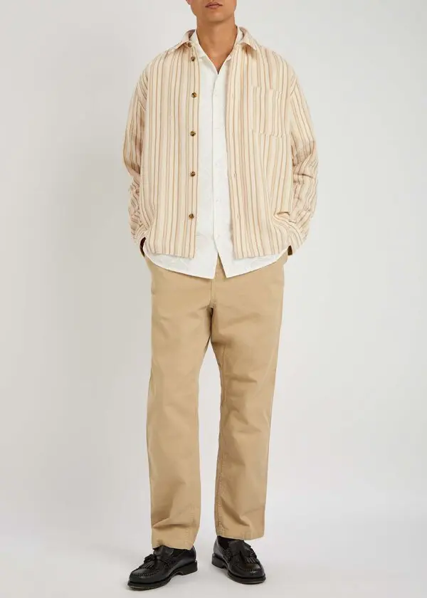 LES DEUX Shane Stripe Cotton-blend Shirt