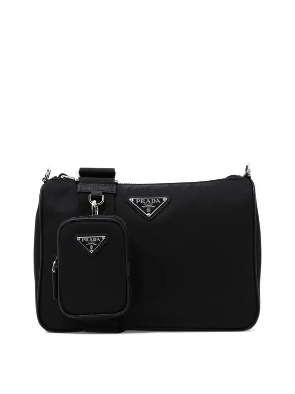 Prada Re-nylon And Saffiano Crossbody Bag - Black