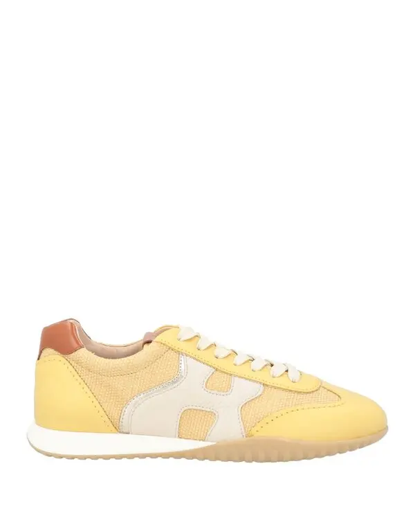 Hogan Multicolor Leather And Textile Fiber Low-top Sneakers - Yellow