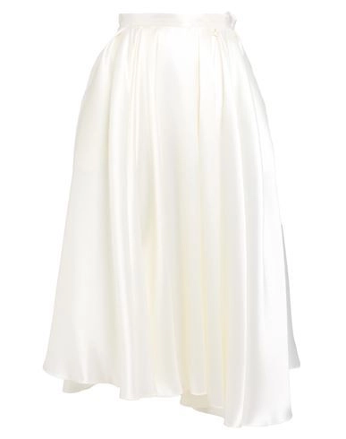 Elisabetta Franchi Pleated Metallic Midi Skirt - Ivory