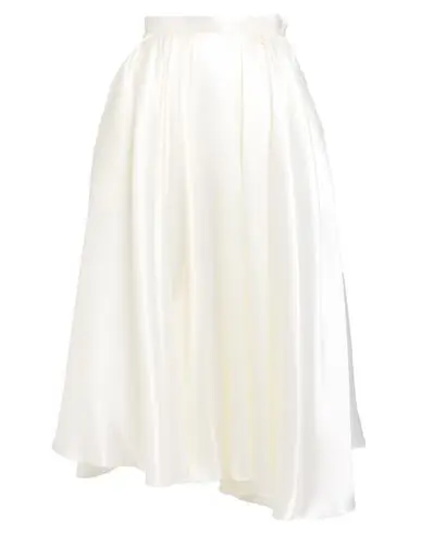 Elisabetta Franchi Metallic Pleated Midi Skirt - White