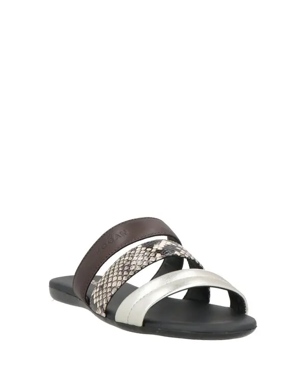 Hogan Leather Sandals - Grey