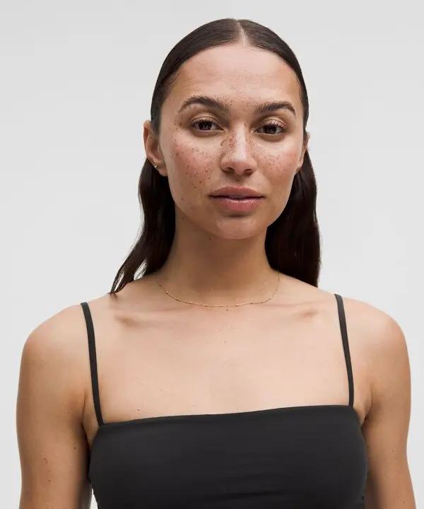 lululemon ruched dress Lululemon Wundermost Ultra-Soft Nulu Ruched Spaghetti-Strap Dress - Sheer  Oak