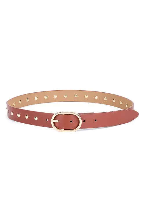 Ettika Studded Leather Belt - Cognac