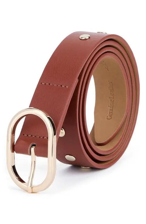 Ettika Studded Leather Belt - Cognac