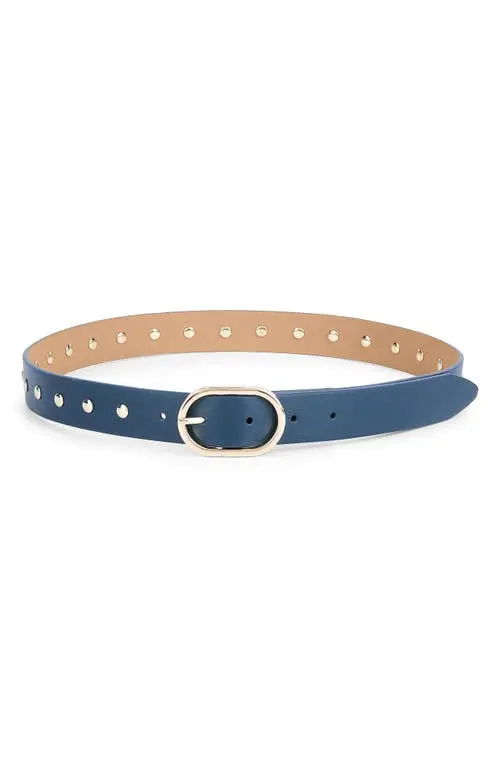 Ettika Studded Leather Belt - Denim