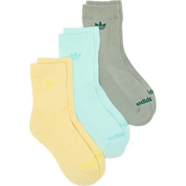 Adidas Assorted Trefoil 2.0 Quarter Socks 3-pack - Blue/ Silver Green/yellow