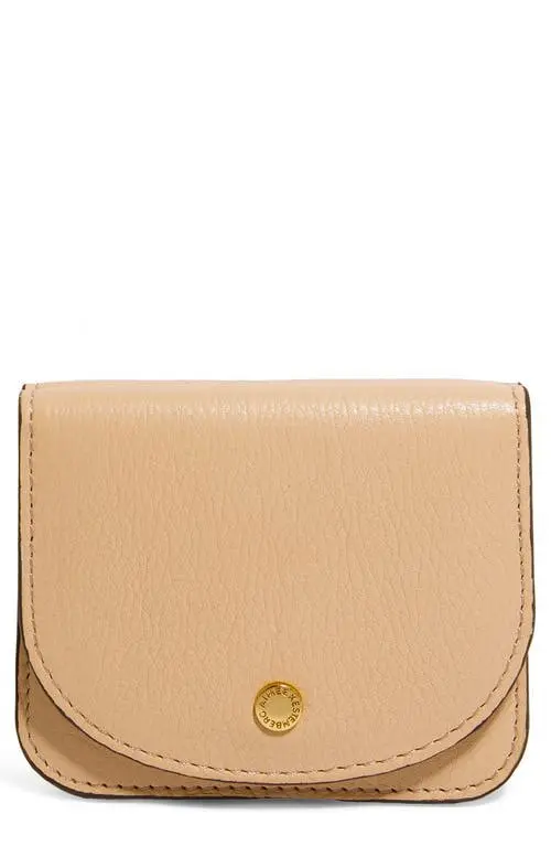 AIMEE Pucker Up Leather Card Case - Camel