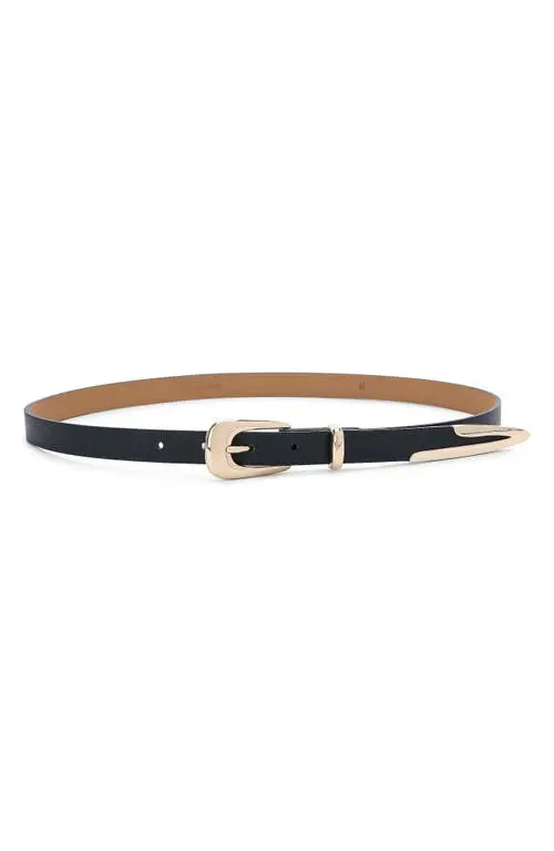 Ettika Liquid Metal Western Buckle Belt - Black/gold