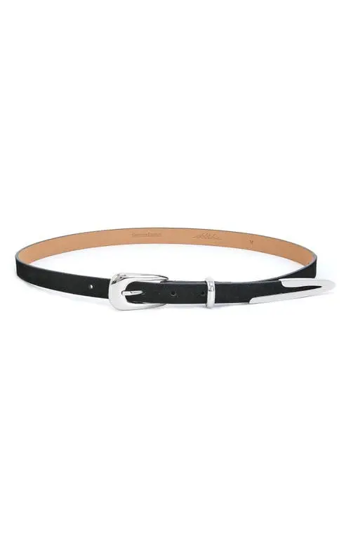 Ettika Liquid Metal Western Buckle Belt - Black/silver