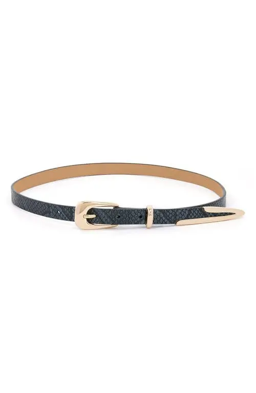 Ettika Liquid Metal Western Buckle Belt - Grey Snake