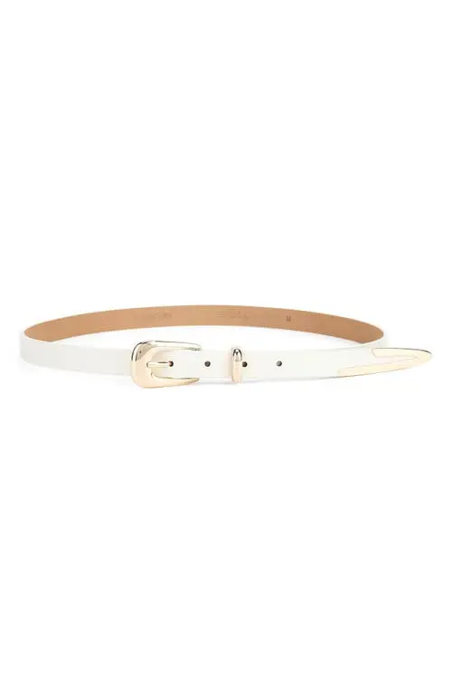 Ettika Liquid Metal Western Buckle Belt - Vanilla