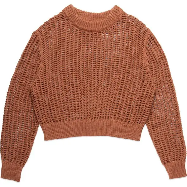 Deluc Einar Crop Open Stitch Sweater - Bronze
