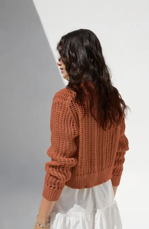 Deluc Einar Crop Open Stitch Sweater - Bronze
