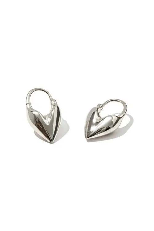 OTIUMBERG Roscida Heart Hoop Earrings - Silver