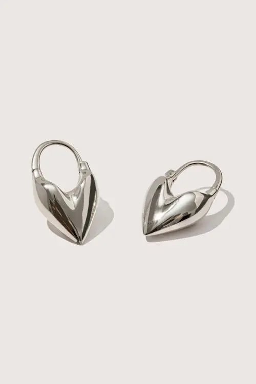 OTIUMBERG Roscida Heart Hoop Earrings - Silver