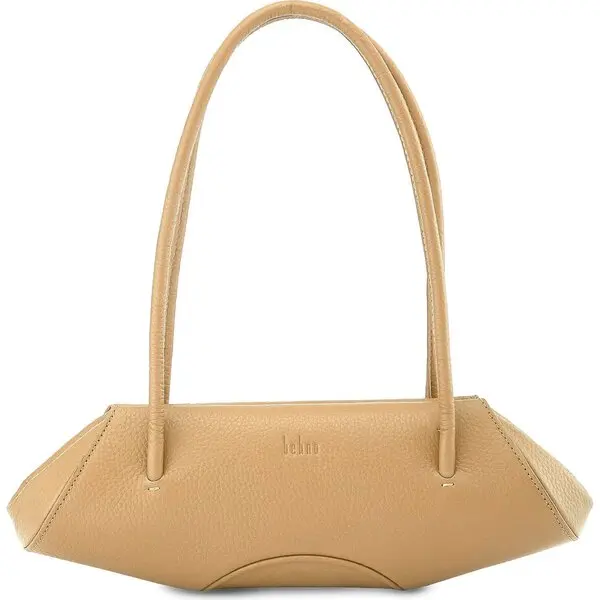 BEHNO Mini Elizabeth Baguette Pebble Leather Shoulder Bag - Bisque