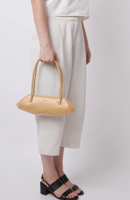 BEHNO Mini Elizabeth Baguette Pebble Leather Shoulder Bag - Bisque