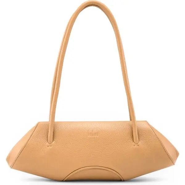 BEHNO Mini Elizabeth Baguette Pebble Leather Shoulder Bag - Peach
