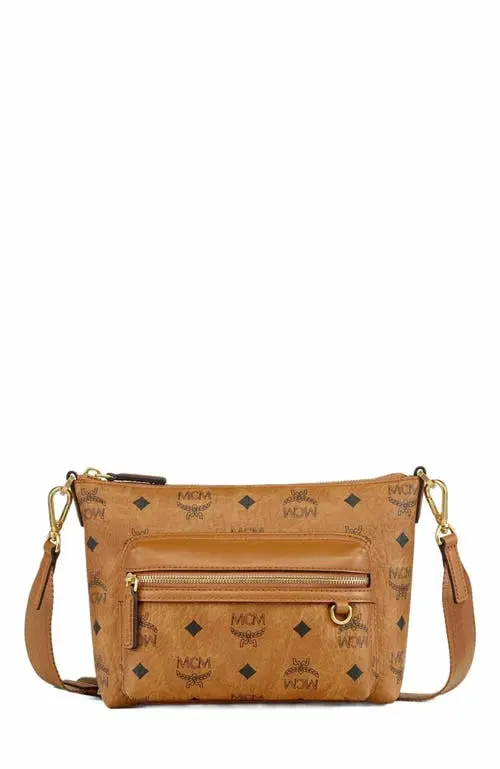 Mcm Visetos Crossbody Bag - Cognac
