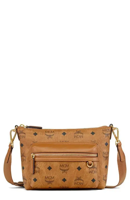 Mcm Visetos Crossbody Bag - Cognac