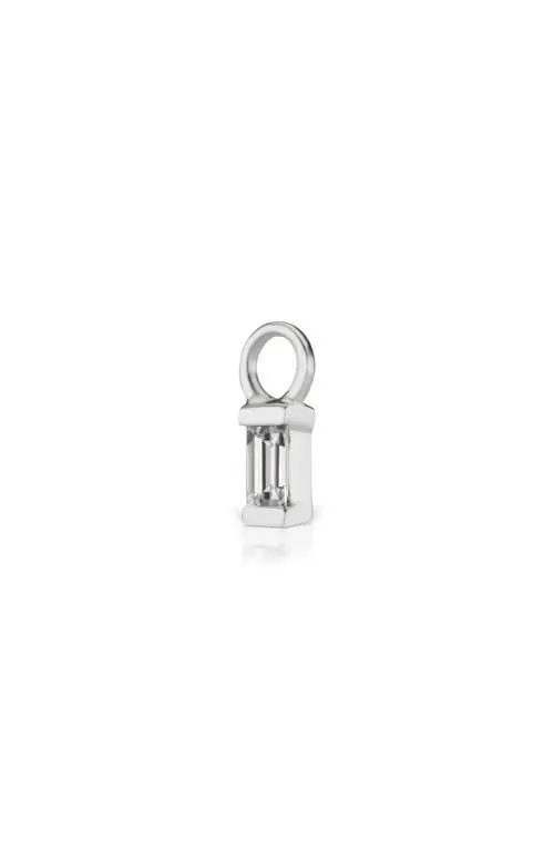 MARIA TASH Diamond Baguette Charm - 18k White Gold/ Diamond