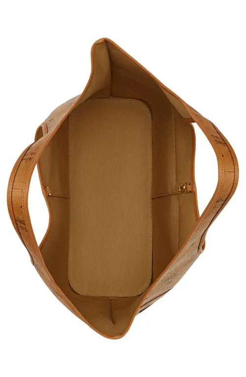Mcm Leni Shopper In Visetos - Cognac