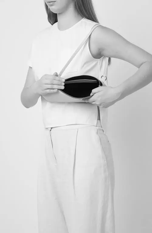 BEHNO Mini Elizabeth Soft Leather Pouchette Shoulder Bag - Black