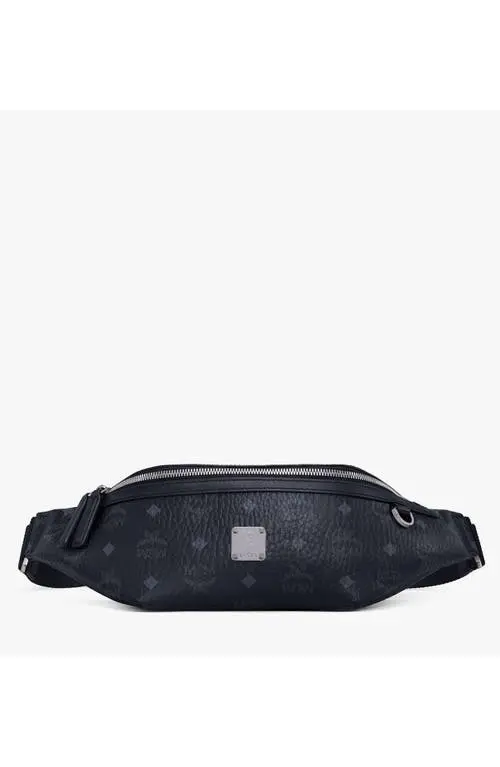 Mcm Fursten Belt Bag In Visetos - Black