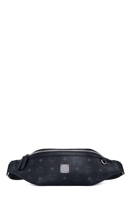 Mcm Medium Fursten Belt Bag - Black