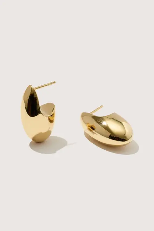 OTIUMBERG Pebble Sterling Earrings - Yellow Toned Gold