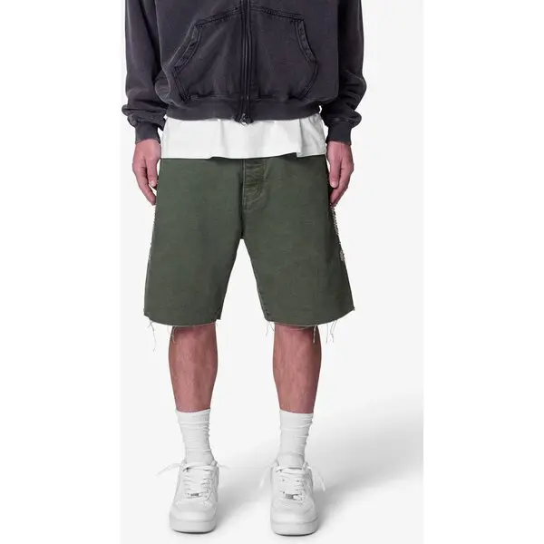 Mnml Mojave Raw Hem Canvas Shorts - Olive