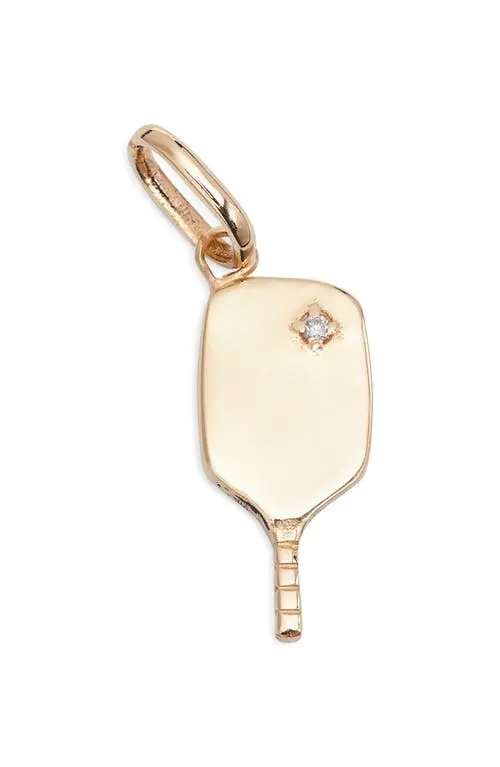 Anzie Love Letter Diamond Pickleball Paddle Charm - Clear/ Gold
