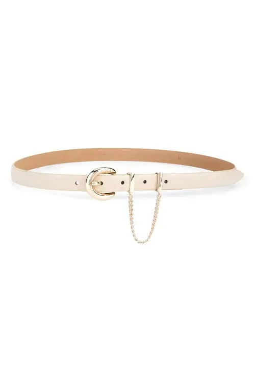 Ettika Chain Buckle Leather Belt - Ivory