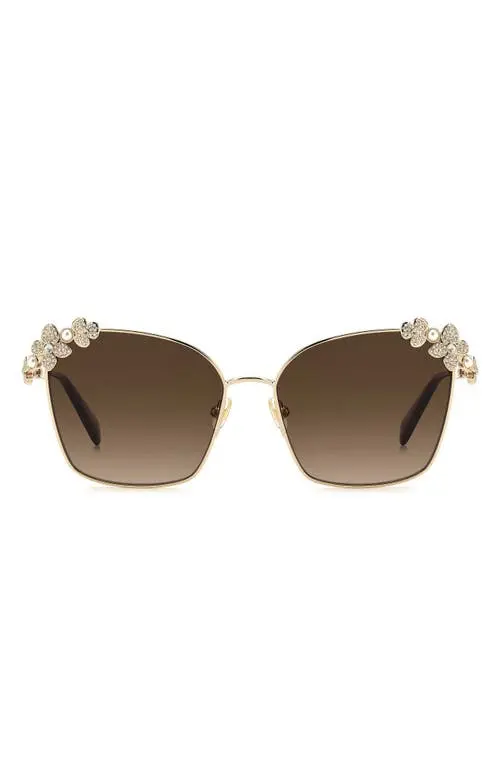 Kate Spade New York Kileen 59mm Embellished Gradient Square Sunglasses - Gold Striped Brown
